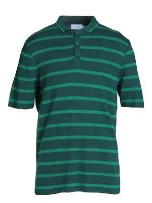 Topman Striped Knit Polo - Green