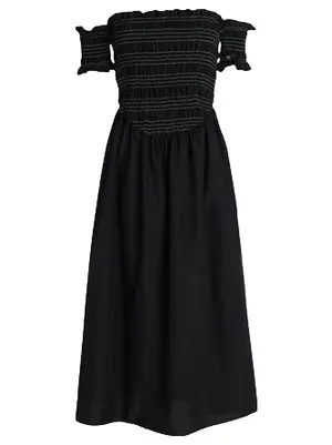 Topshop Flared Midi Dress - Black