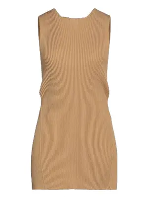 SEMICOUTURE Sleeveless Knit Top - Beige