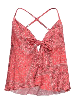 KONTATTO Woven Paisley-print Sleeveless Top - Red