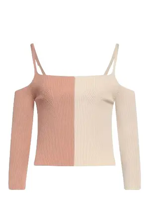 KONTATTO Knitted Two-tone Sweater - Beige