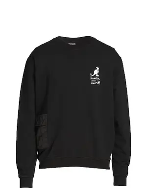 KANGOL Printed Cotton Sweatshirt - Black