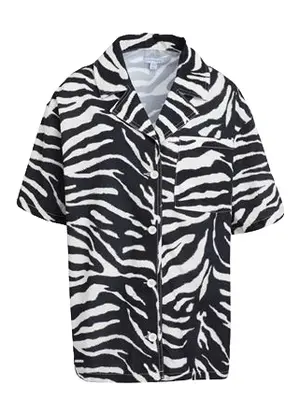 Topshop Zebra-print Woven Shirt - Black