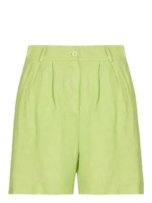 8 BY YOOX 8 By YOOX Linen High-Waist Pleated Bermuda Shorts