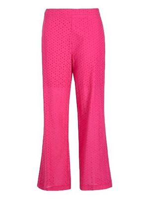8 BY YOOX Cotton Lace Straight Leg Pants - Fuchsia
