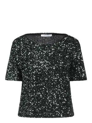 CARACTÈRE CARACTÈRE Sequin-Embellished Tulle Top Green