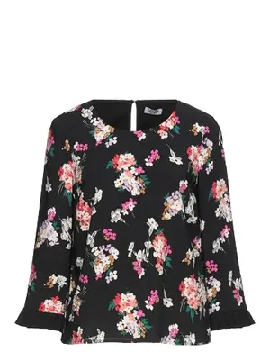 LIU •JO Floral Print Top - Black