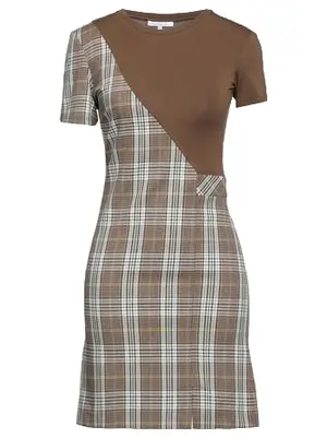 Patrizia Pepe Mini Flared Dress - Brown