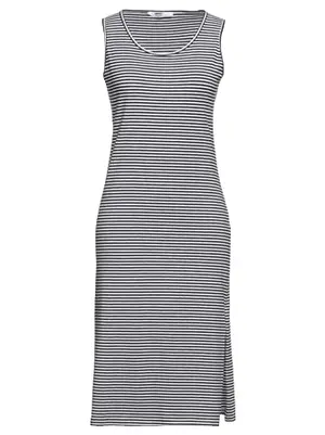 MASSIMO REBECCHI Midi Striped Jersey Dress Black