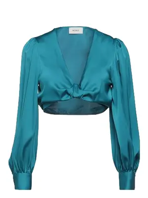 VICOLO VICOLO Satin Crop Top Deep Jade