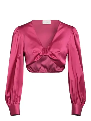 VICOLO VICOLO Satin Crop Top Magenta
