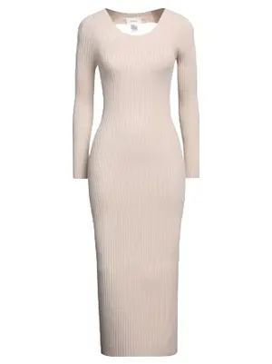 VICOLO Midi Bodycon Dress - Beige