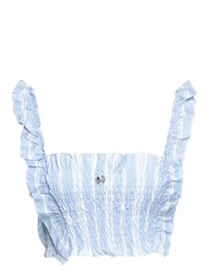 ODI ET AMO Striped Woven Crop Top