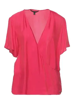 Armani Exchange Satin Striped Top - Pink