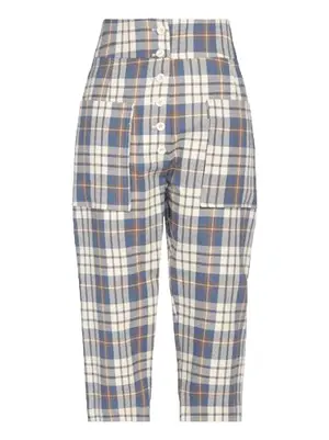 SOLOTRE Tartan Cotton Pants - White