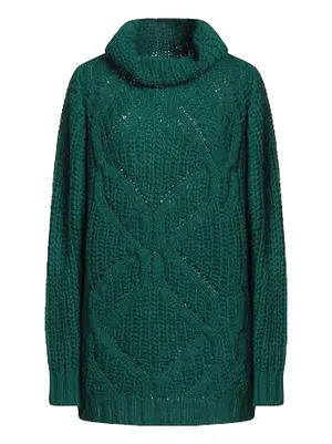 VANESSA SCOTT Turtleneck Knit Top Green