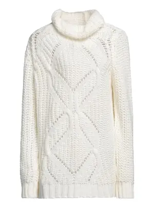 VANESSA SCOTT Turtleneck Knit Top White