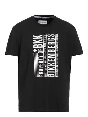 BIKKEMBERGS Man T-shirt Blue Size S Cotton, Elastane Black