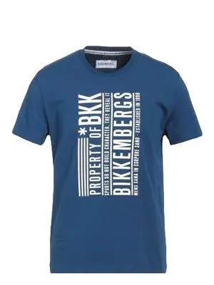 BIKKEMBERGS Man T-shirt Blue Size S Cotton, Elastane Blue