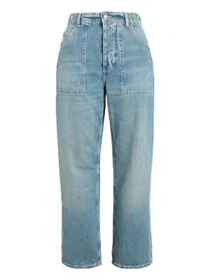 Topshop Cotton Straight-leg Jeans - Blue