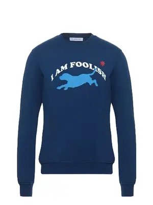 MANUEL RITZ Cotton-blend Printed Sweatshirt Blue