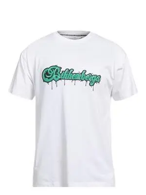 BIKKEMBERGS T-shirt Size Cotton, Elastane - White