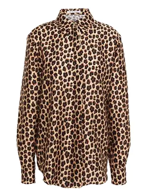 Vivetta Leopard-print Twill Shirt - Beige