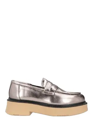 NILA & NILA Soft Leather Chunky Loafers - Silver