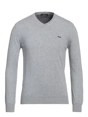 HARMONT & BLAINE V-neck Mélange Knit Sweater - Grey