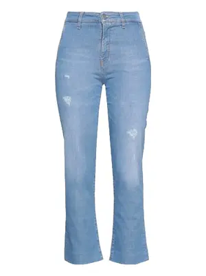 2W2M Jeans With Leather Trim - Blue