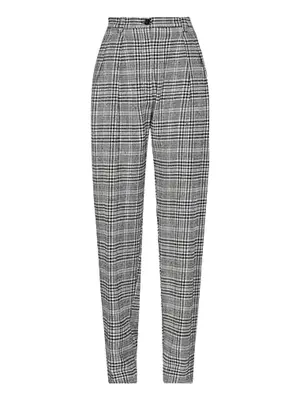 Patrizia Pepe Glen Plaid Pants - Black