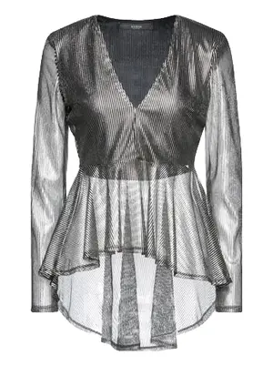 Guess Tulle Metallic Top - Black