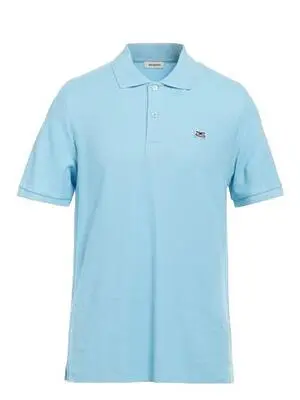 Sandro Man Polo Shirt Light Blue Size Xs Cotton, Elastane, Polyester Blue