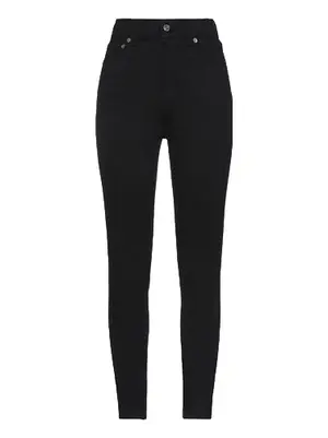 GOLDEN GOOSE Jeans In Stretch Cotton With Leather Trims - Black