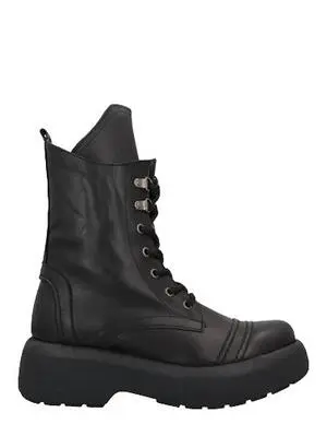 DIVINE FOLLIE Leather Ankle Boots - Black