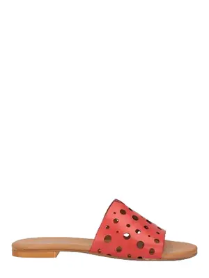 VIVIAN VIVIAN Calfskin Openwork Sandals Red