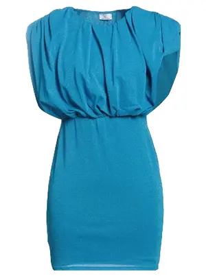 BERNA Mini Dress In Cotton Blend - Azure