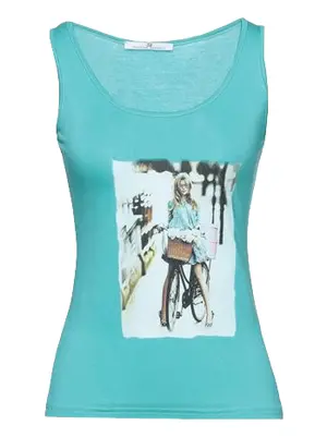 MR MASSIMO REBECCHI Jersey Tank Top Blue