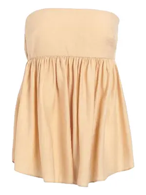 Topshop Linen Bandeau Top - Beige