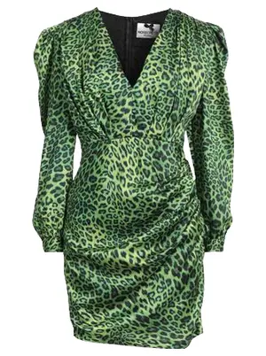 NO SECRETS Mini Dress With Animal Print - Acid Green
