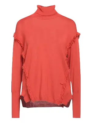 CARACTÈRE Turtleneck Knit Top Red