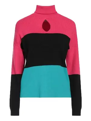 KAOS Striped Turtleneck Top Pink