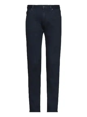 Emporio Armani Straight-leg Jeans With Leather Trims - Blue