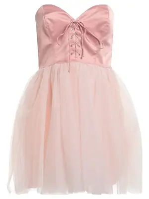 ANIYE BY Satin And Tulle Mini Dress Pink