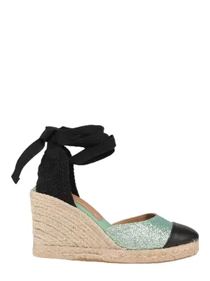 KANNA Espadrilles With Glitter And Ties - Black