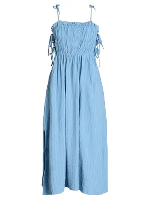 Topshop Flared Midi Dress - Blue