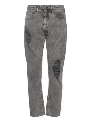 BERNA Straight-leg Jeans With Distressed Details - Grey