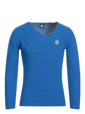 NORTH SAILS Cotton V-neck Sweater - Blue