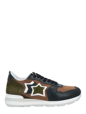 ATLANTIC STARS Leather And Textile Sneakers - Brown