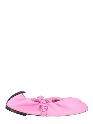 GANNI Leather Ballet Flats Pink